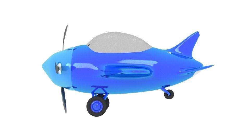 Small blue airplane 3D model | CGTrader