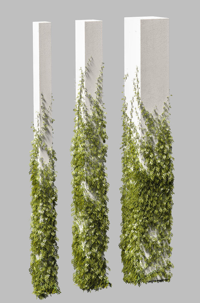 Leaves for square columns of different sizes 3D model | CGTrader
