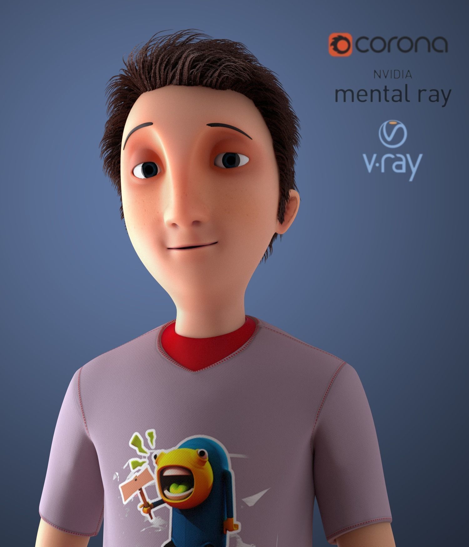 3D model Animated Cartoon Character Rigged VR / AR / low-poly rigged ...
