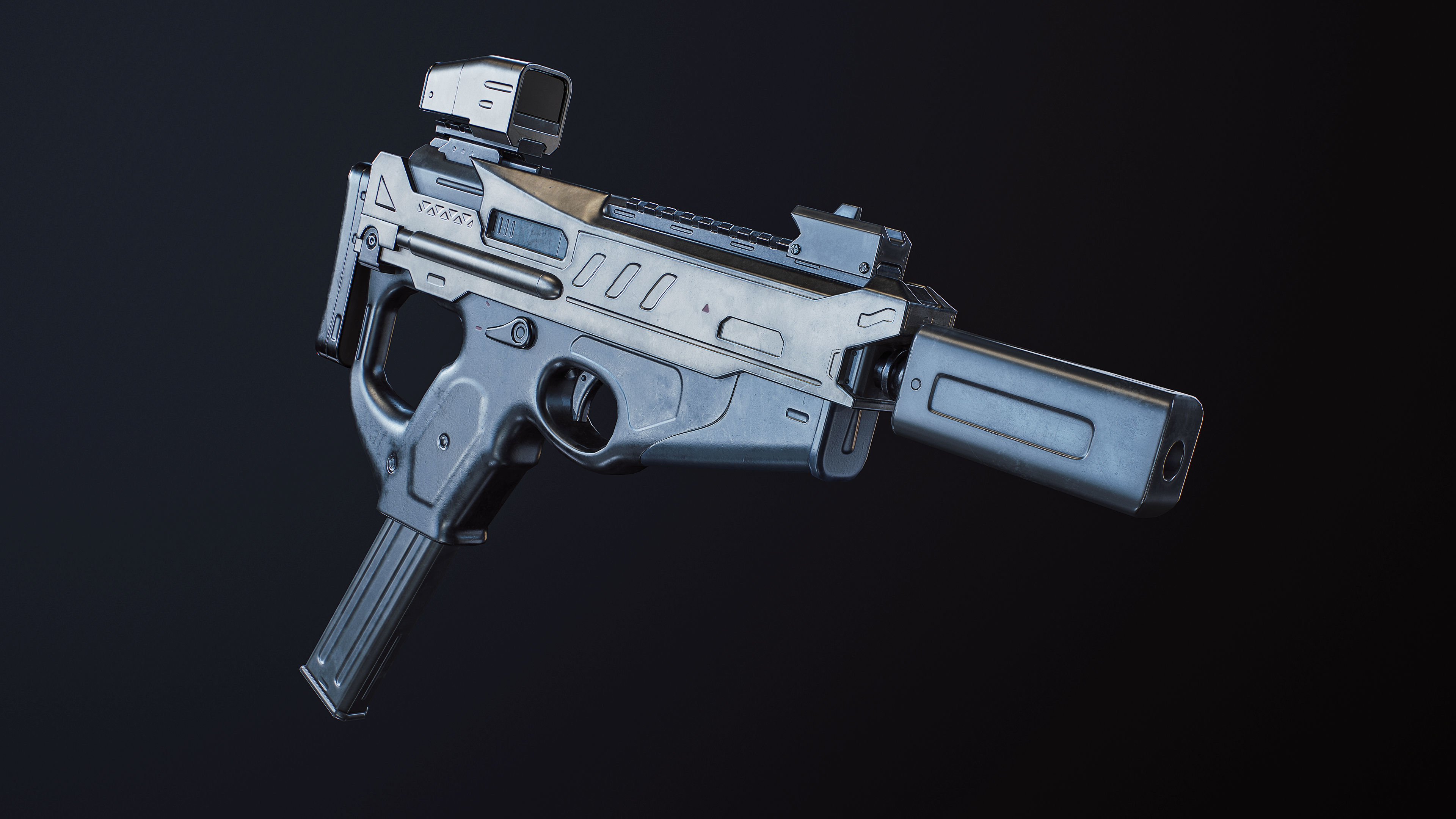 SMG gun SCI-FI 3D model | CGTrader