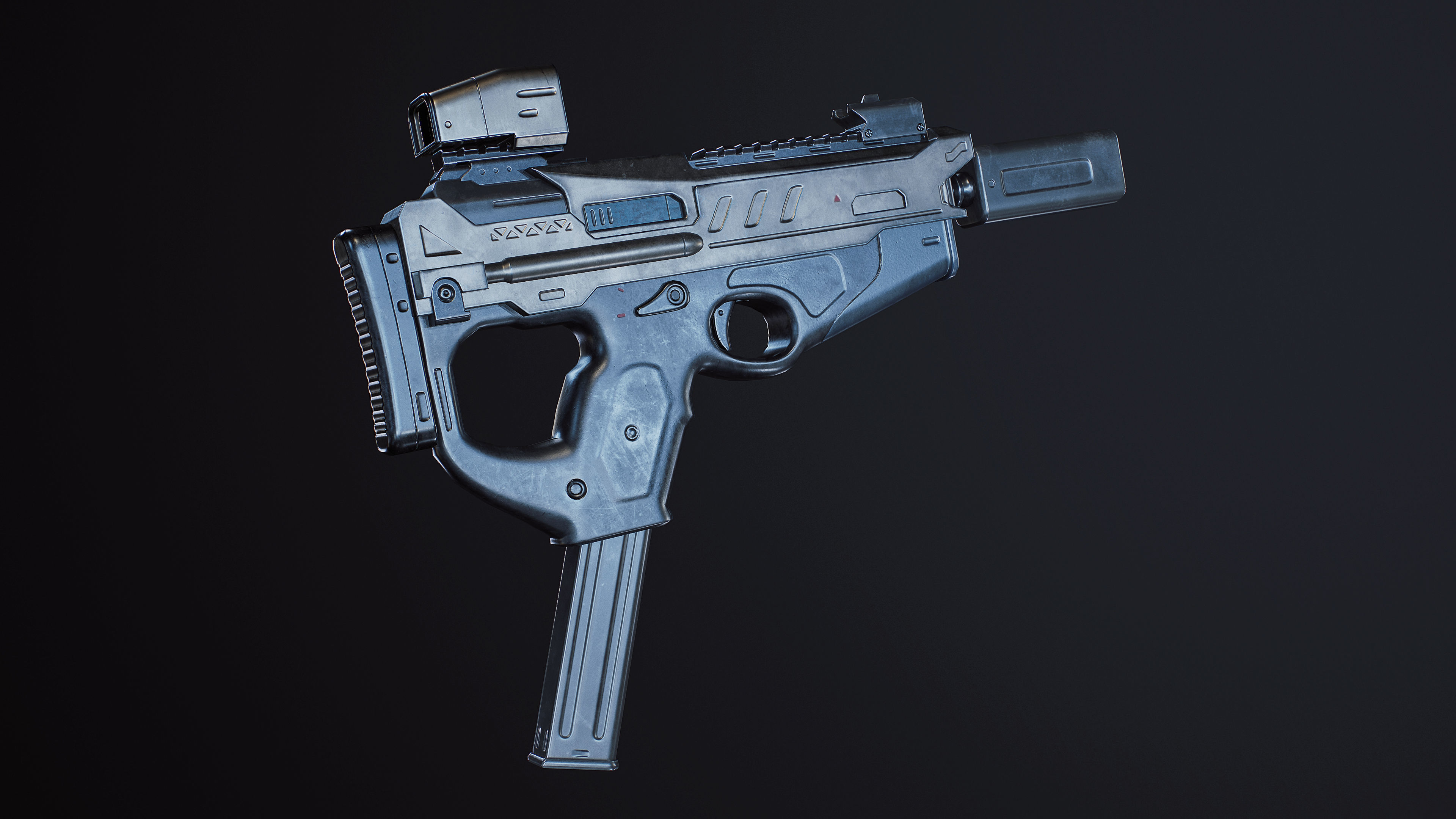 3D model SMG gun SCI-FI VR / AR / low-poly | CGTrader