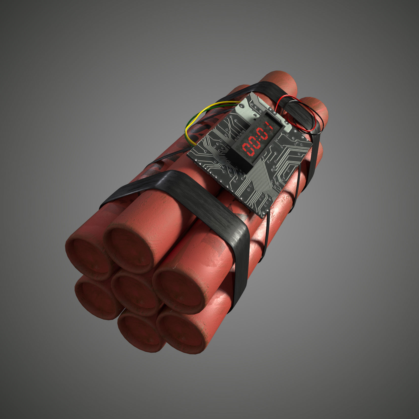 3D model dynamite grenade with timer VR / AR / low-poly | CGTrader