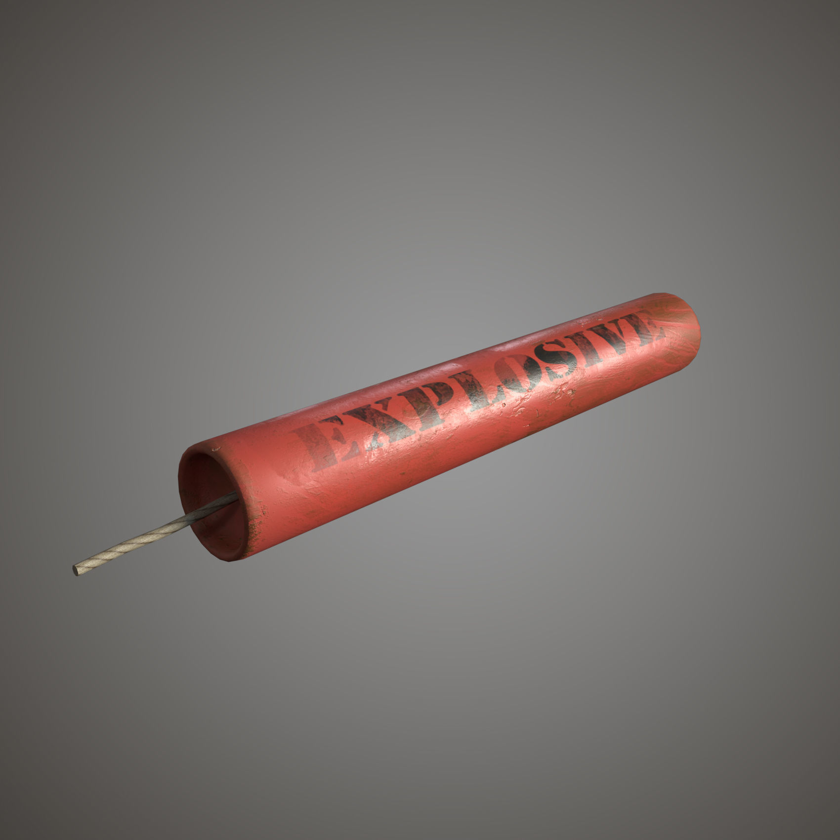 3D model dynamite tube with label VR / AR / low-poly | CGTrader