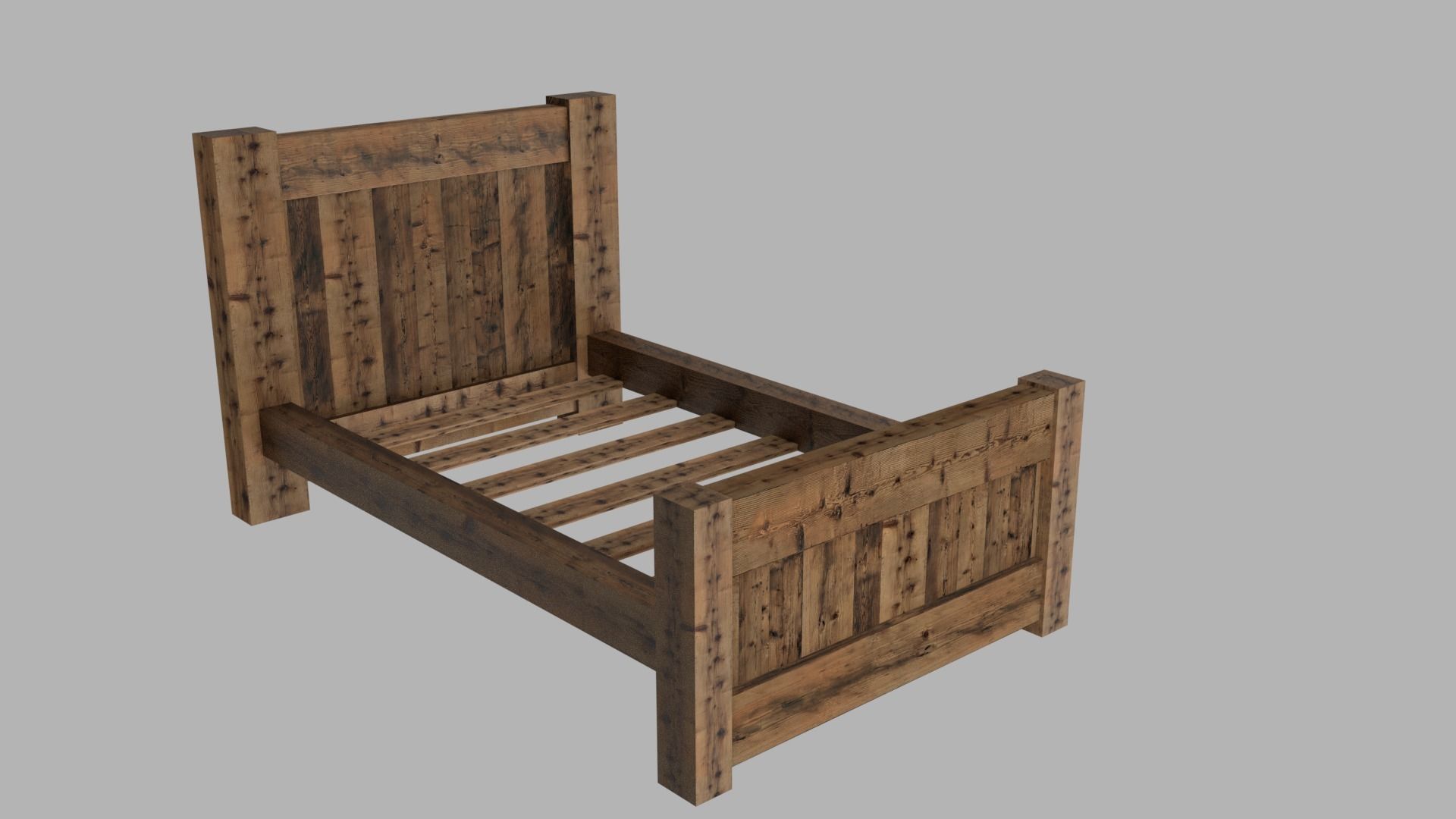 Wooden Bed 3D model | CGTrader