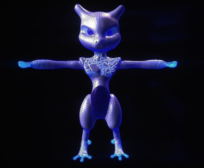 Glowing Mewtwo free VR / AR / low-poly 3D model rigged | CGTrader