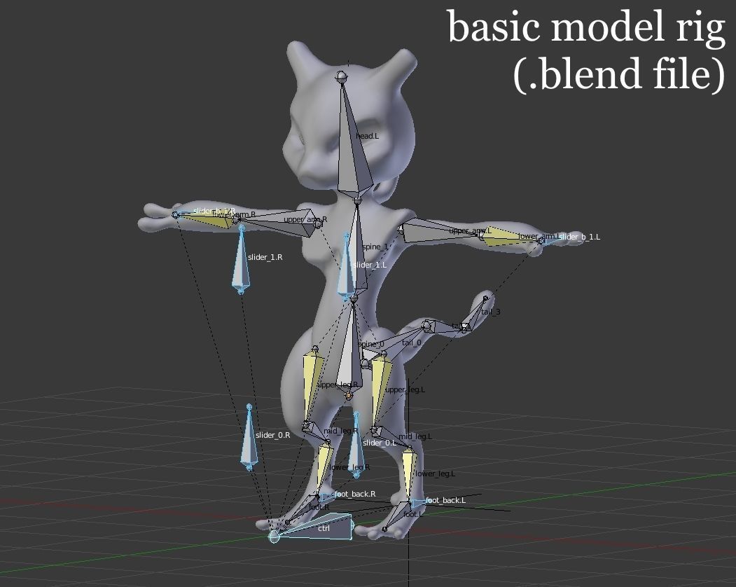 Glowing Mewtwo free VR / AR / low-poly 3D model rigged | CGTrader
