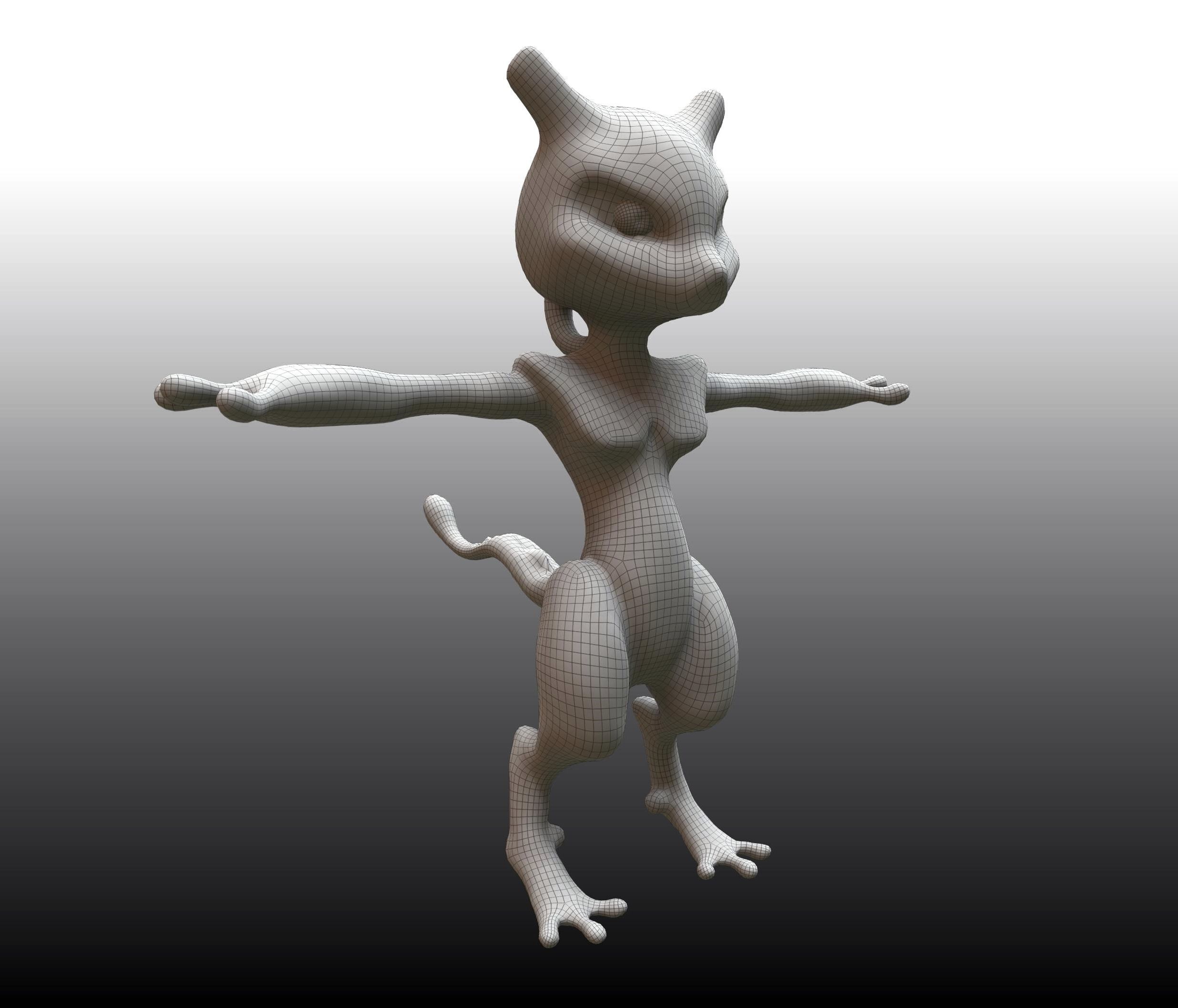 Glowing Mewtwo free VR / AR / low-poly 3D model rigged | CGTrader