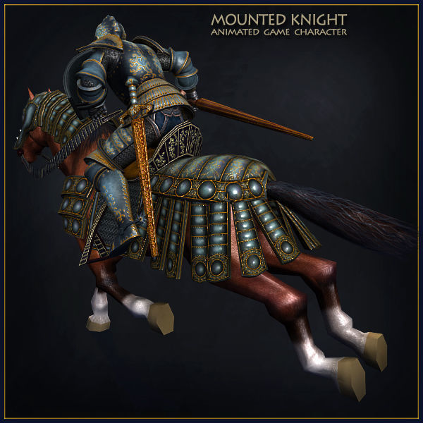 3D model Heavy Armored Knight Light Version VR / AR / low-poly rigged ...