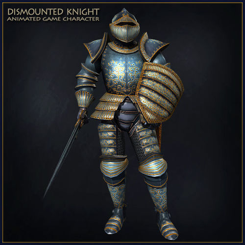 3D model Heavy Armored Knight Light Version VR / AR / low-poly rigged ...