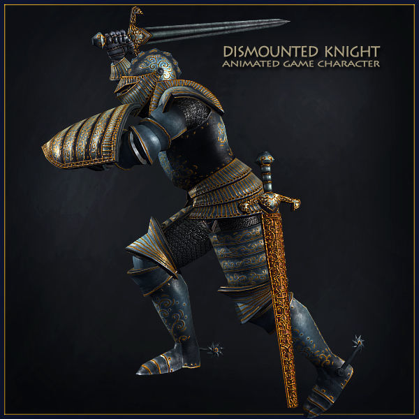 3D model Heavy Armored Knight Light Version VR / AR / low-poly rigged ...