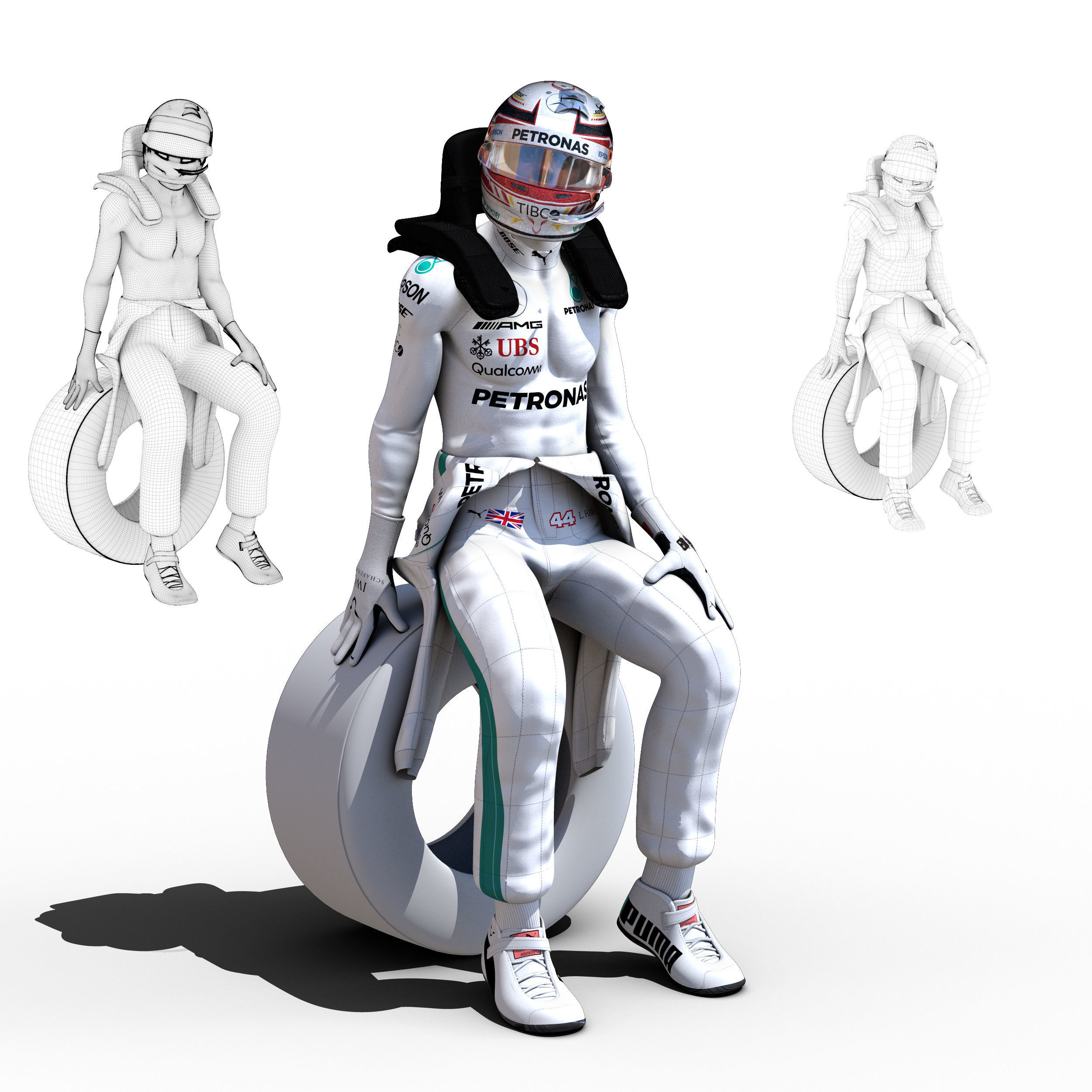 3D model Lewis Hamilton 2018 VR / AR / low-poly rigged | CGTrader