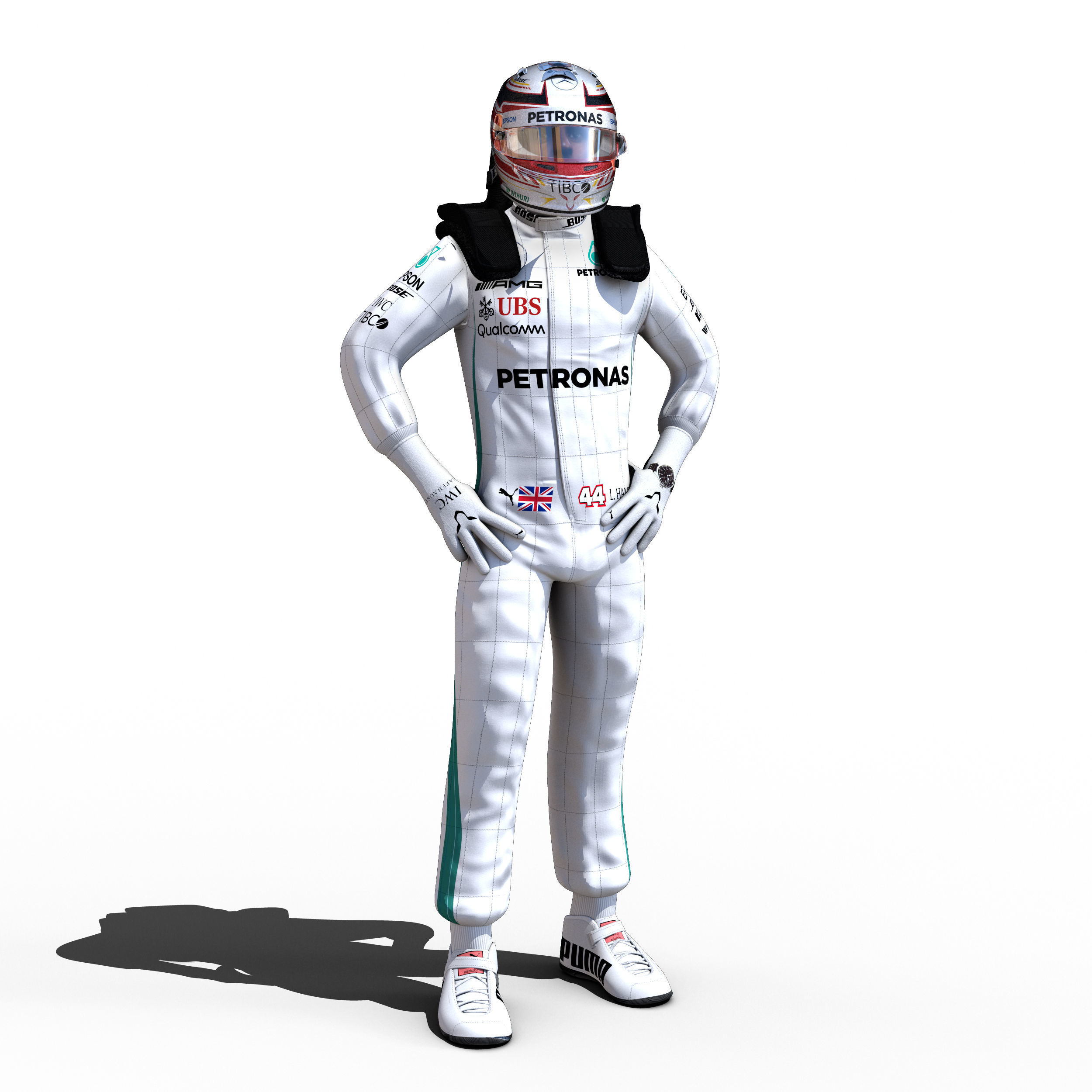 3D model Lewis Hamilton 2018 VR / AR / low-poly rigged | CGTrader