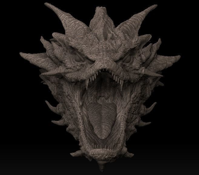 Smaug head bust 3D model | CGTrader