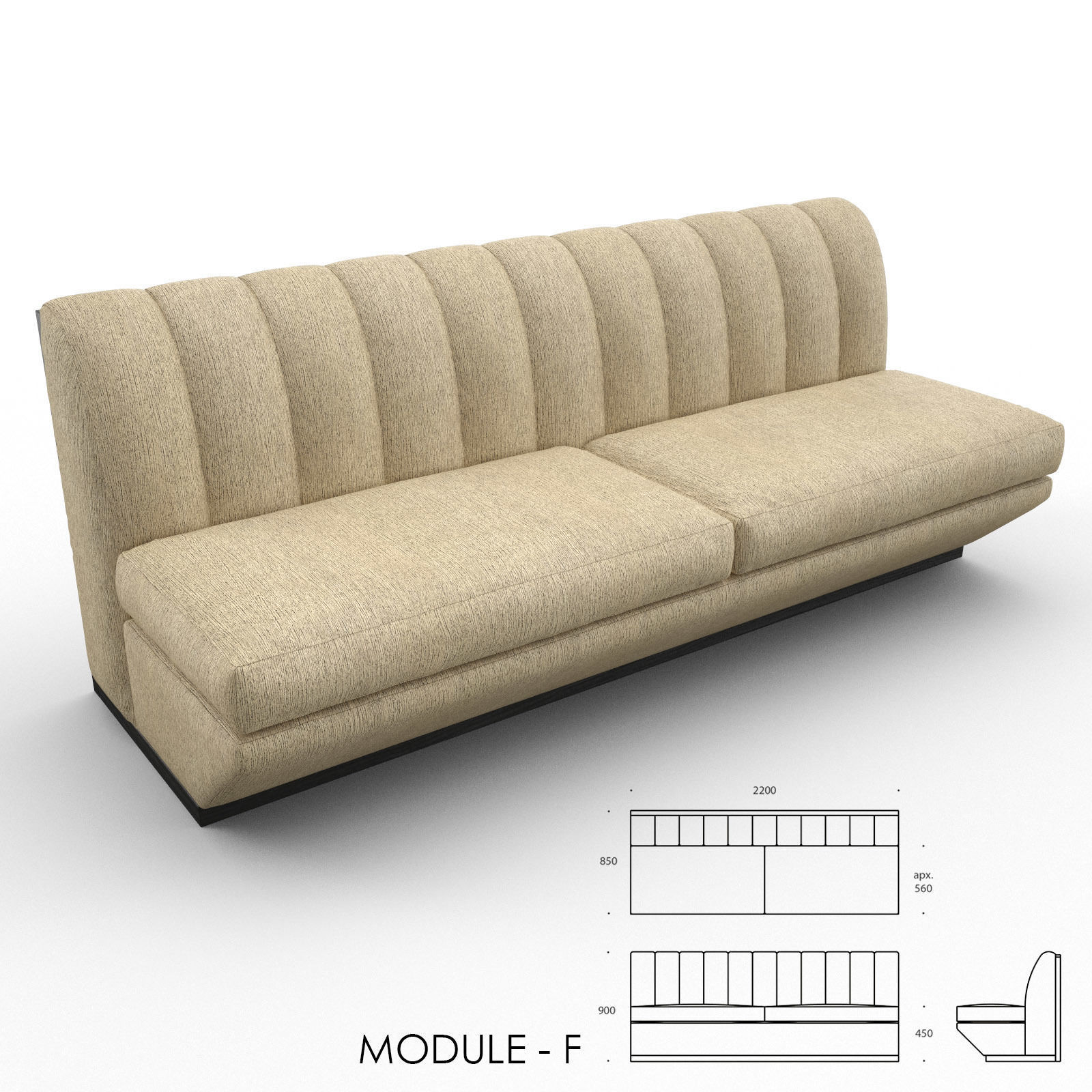 VIENNA Modular Banquet Seating 3D model | CGTrader