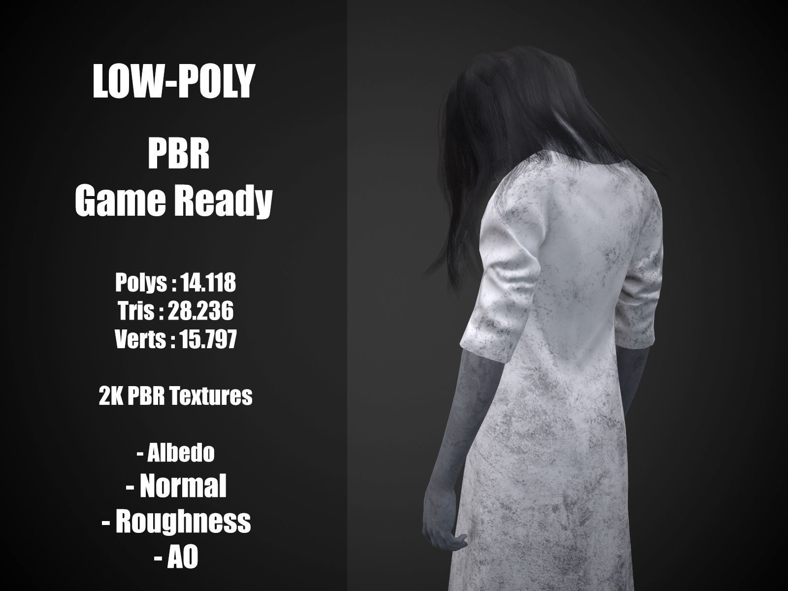 3D model Horror Girl VR / AR / low-poly | CGTrader