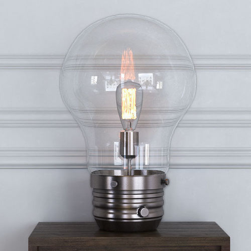 Edison Table Lamp with Globe Shade 3D model | CGTrader
