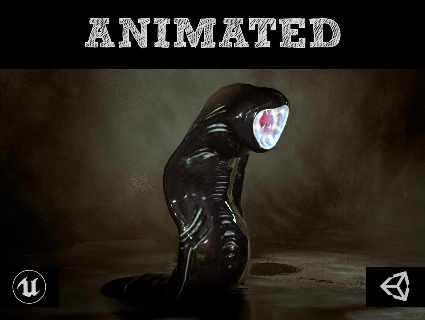 3D model Fanged Leech VR / AR / low-poly rigged animated | CGTrader