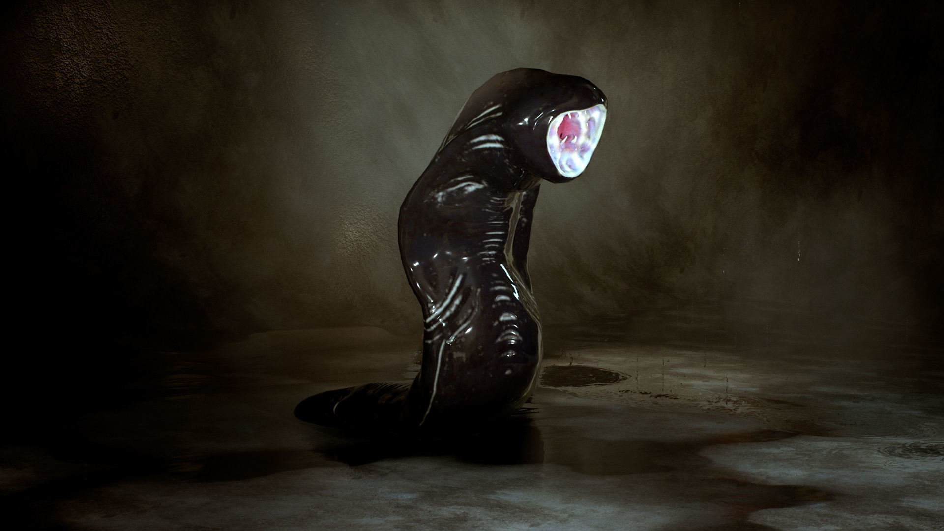 3D model Fanged Leech VR / AR / low-poly rigged animated | CGTrader