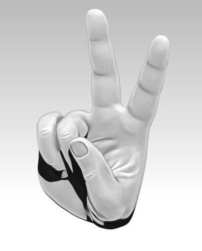Man hand victory peace V sing 3D model 3D printable | CGTrader