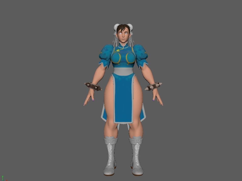 Street Fighter Chun Li - 3D Production Model Rigged 3D model rigged ...