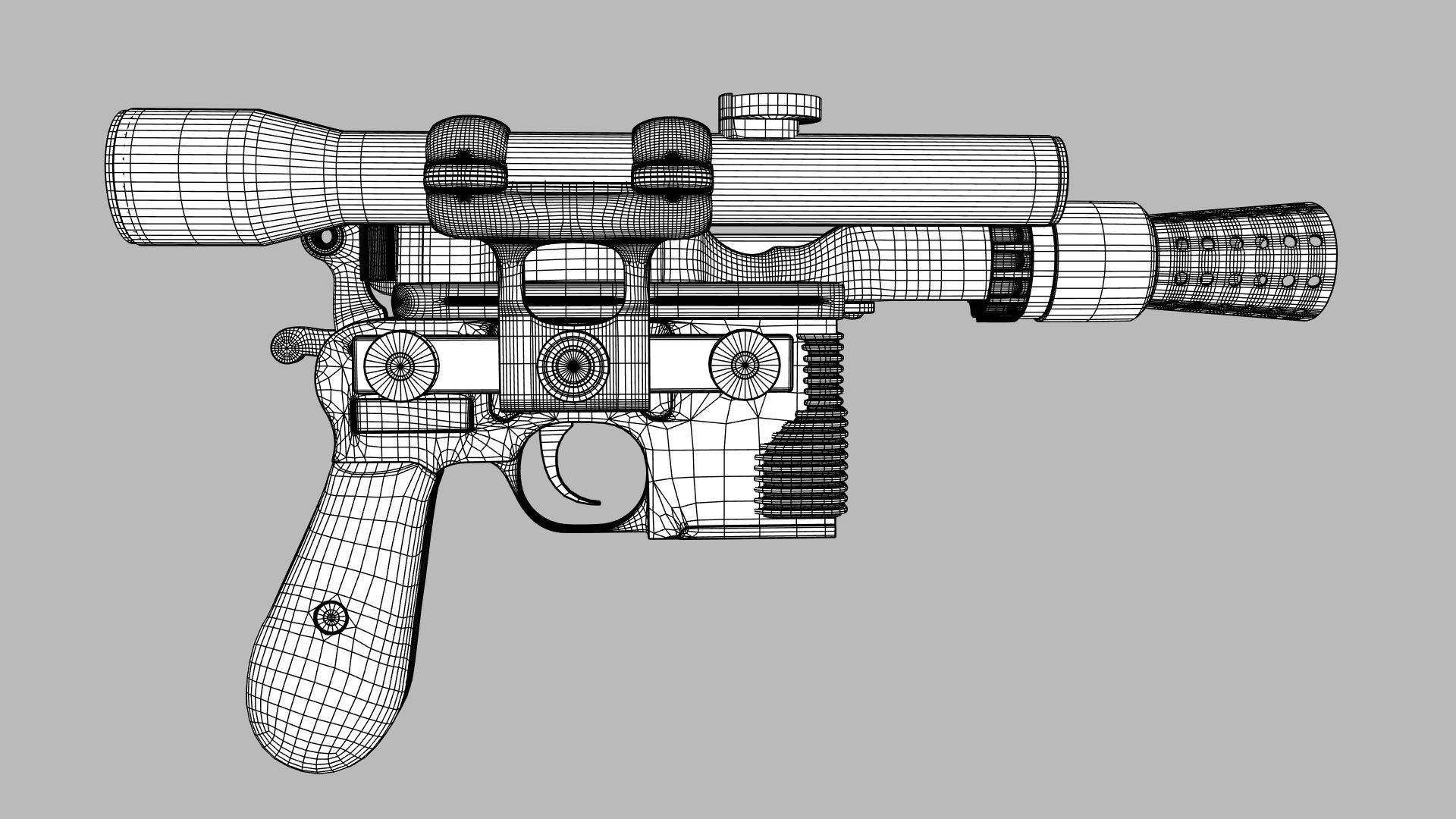 DL-44 - Han Solo Blaster with textures 3D model | CGTrader