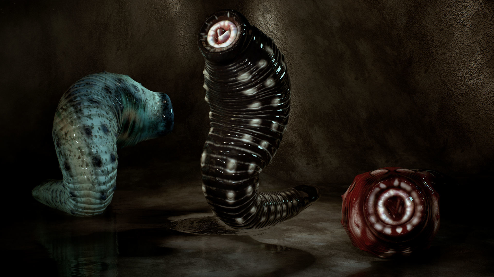 3D model Armored Leech VR / AR / low-poly rigged animated | CGTrader