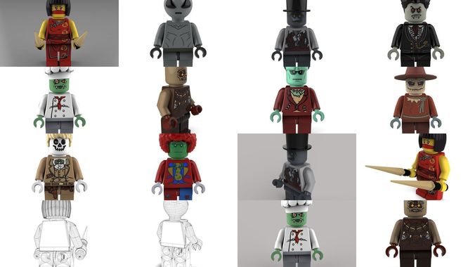 Brick Minifigures - Halloween Collection | CGTrader