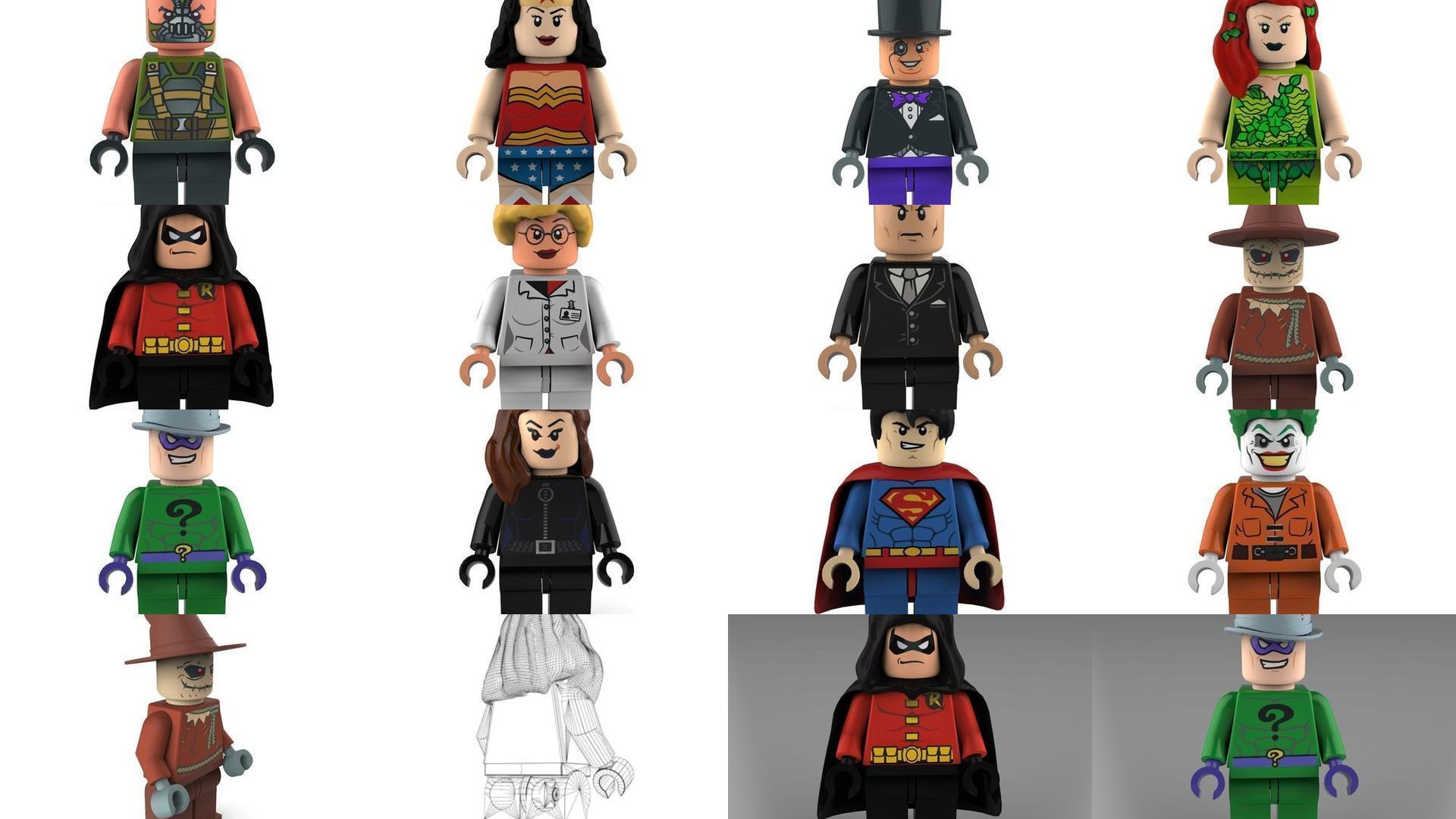Movie Characters Brick Minifigures - DC Comics 3D Model Collection ...