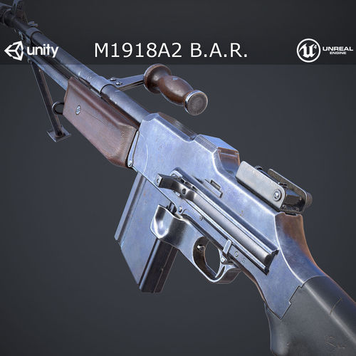 3D model M1918A2 machine gun VR / AR / low-poly | CGTrader