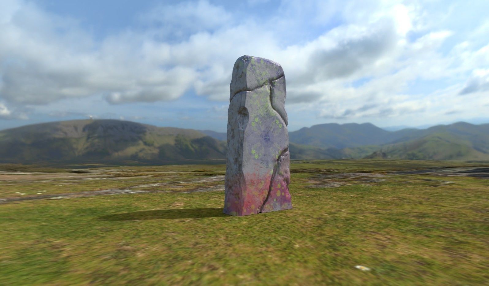 Handpainted dreamy rock 3D model | CGTrader