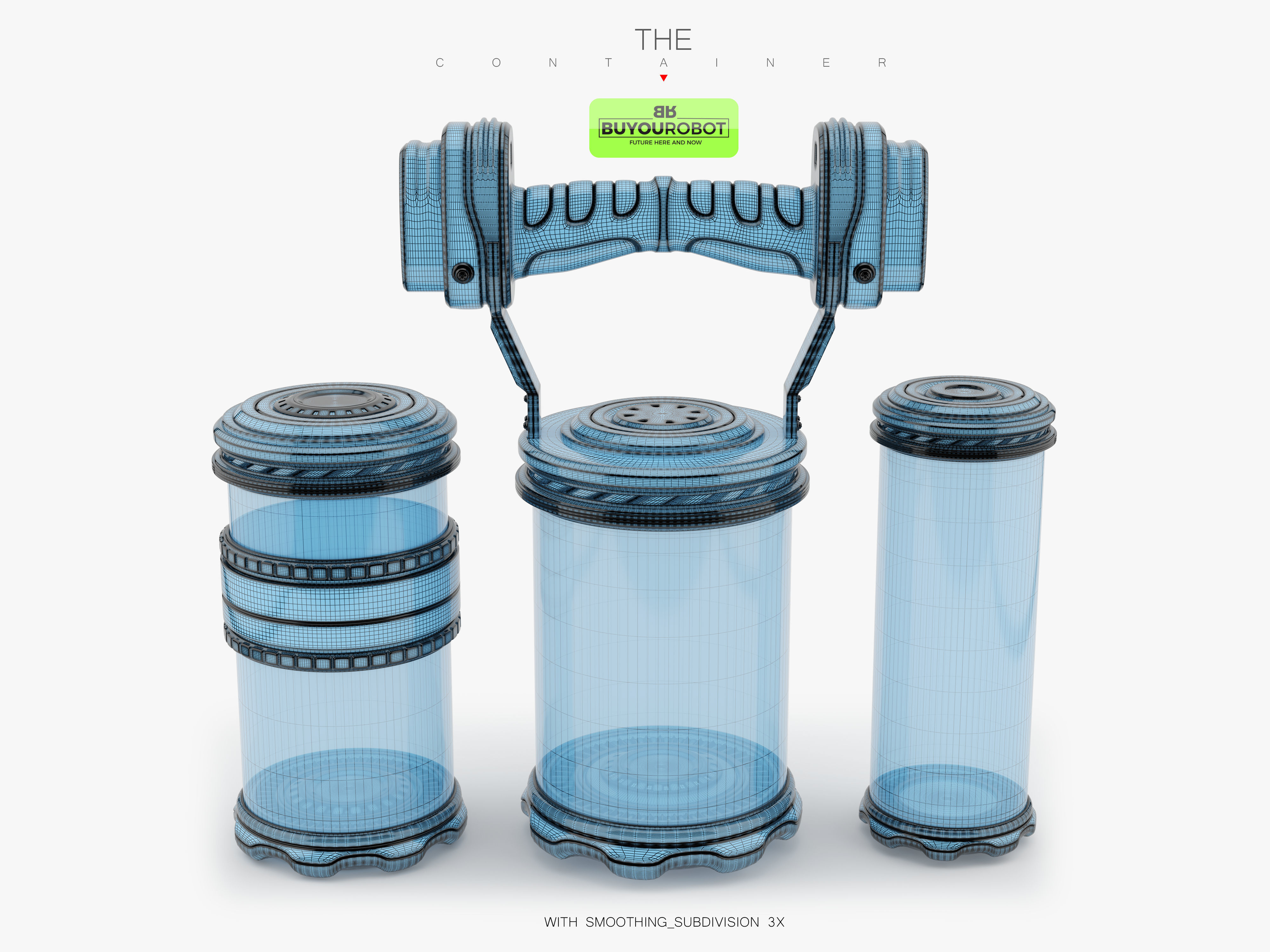 Container futuristic water bottle 3D model | CGTrader