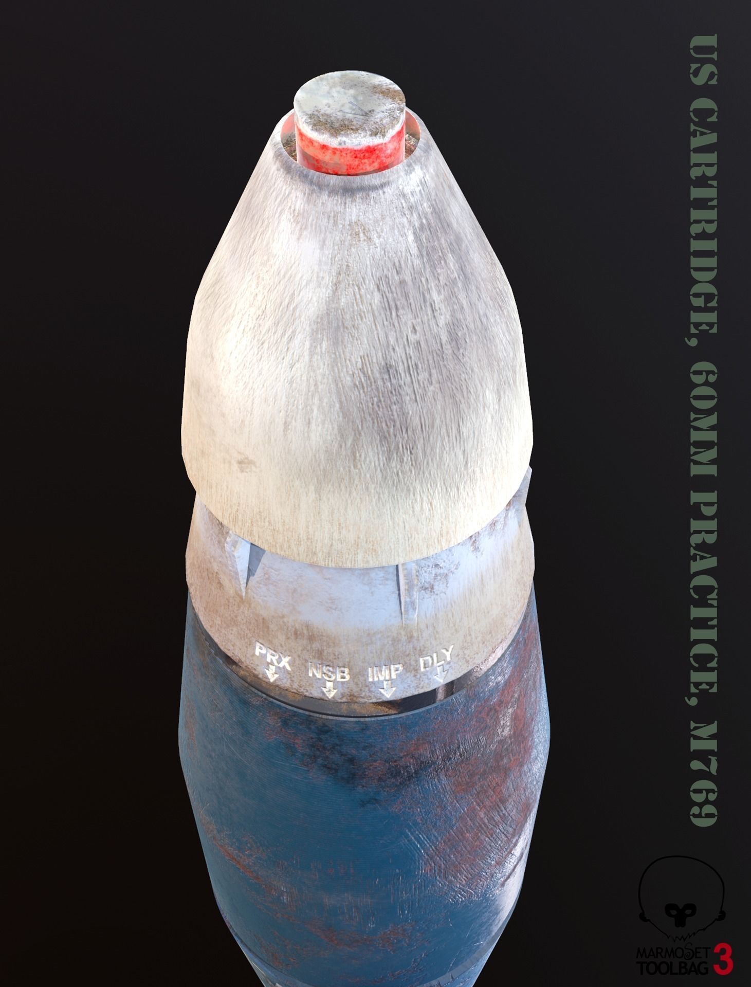 3D model Mine US Cartridge 60mm Practice M769 VR / AR / low-poly | CGTrader