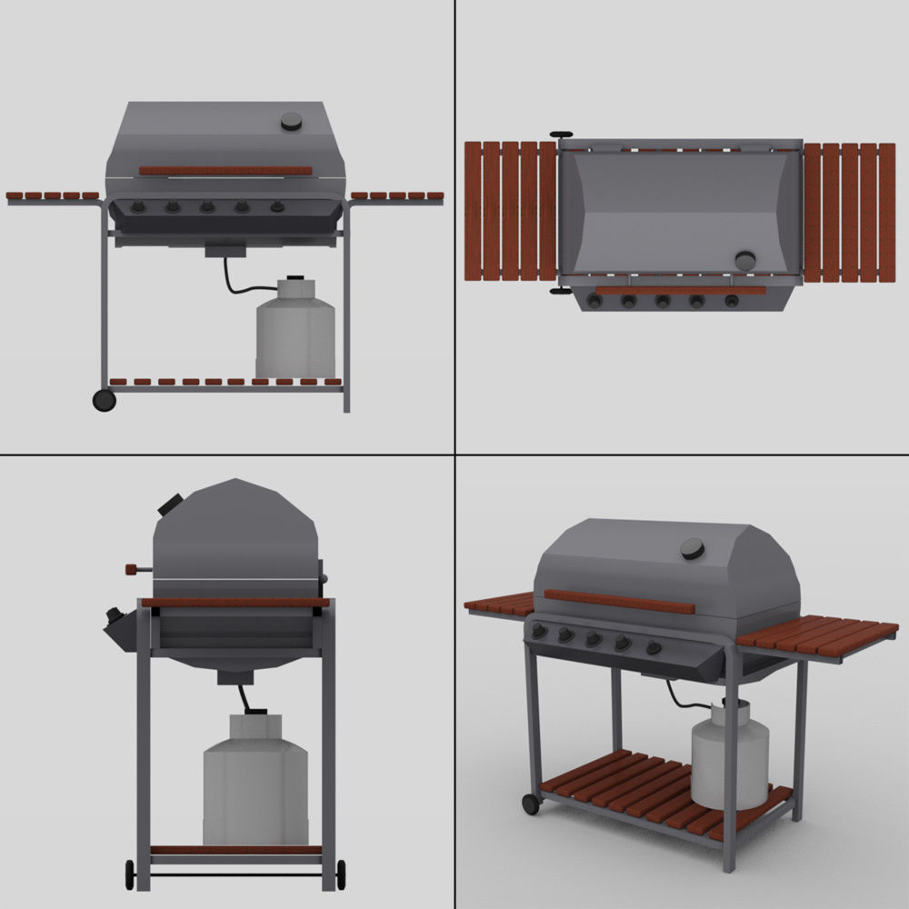 Gas Grills 3D model rigged | CGTrader