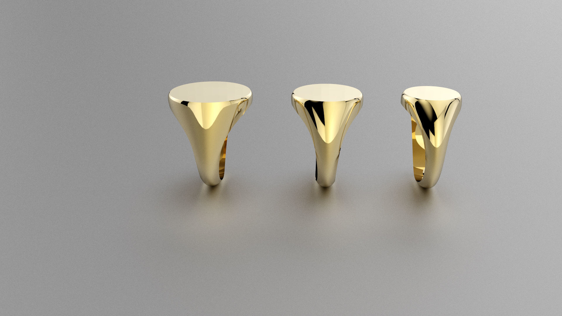 Set signet ring 3D model | CGTrader