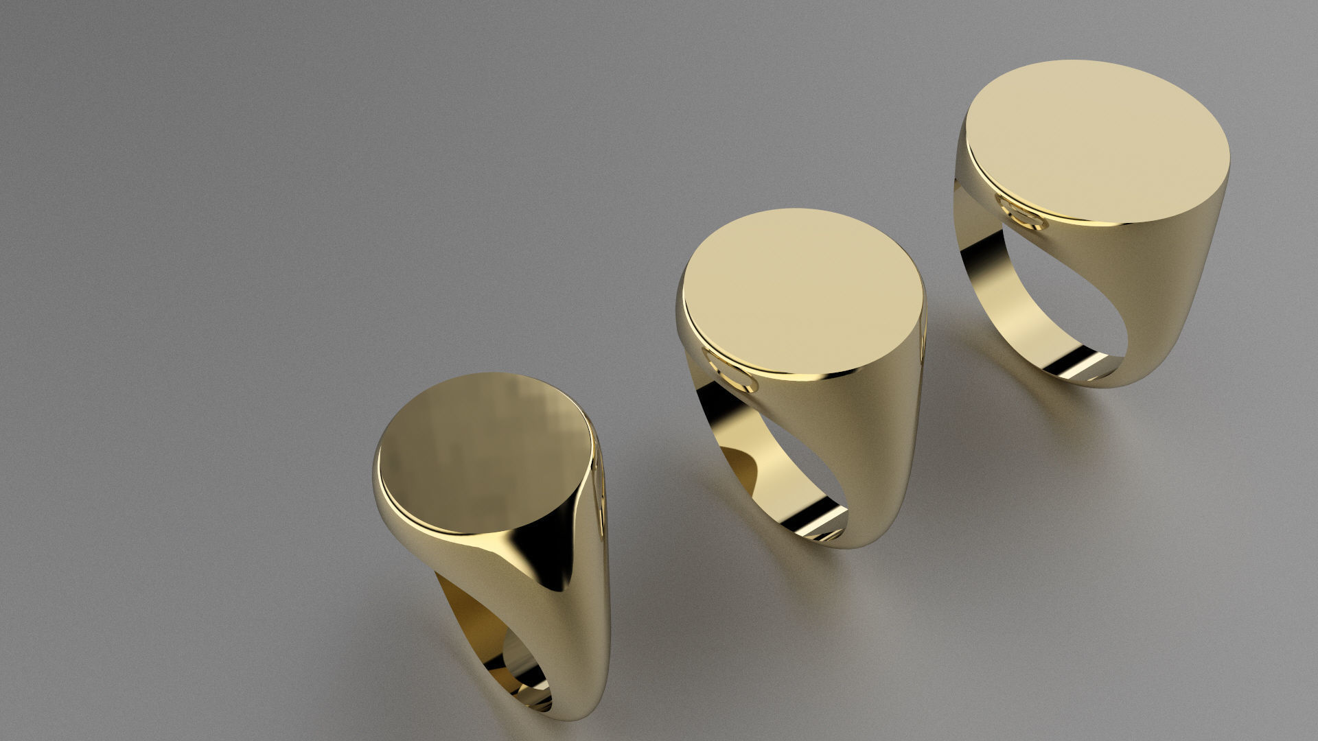 Set signet ring 3D model | CGTrader