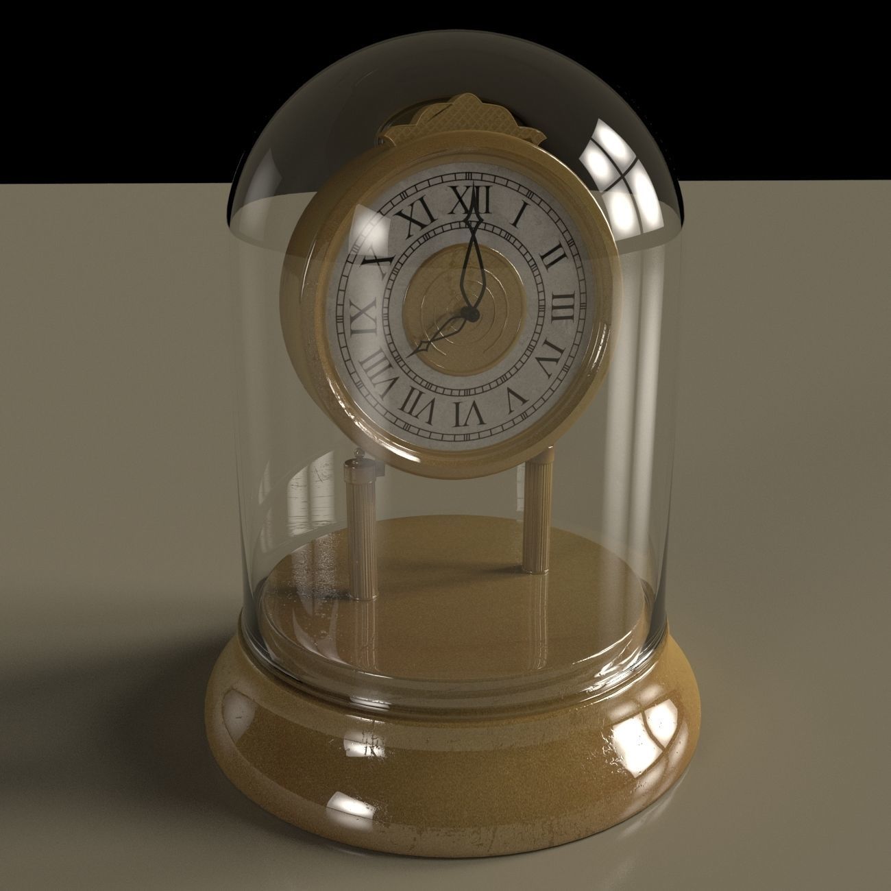 Gold Mantle Clock 3D model | CGTrader