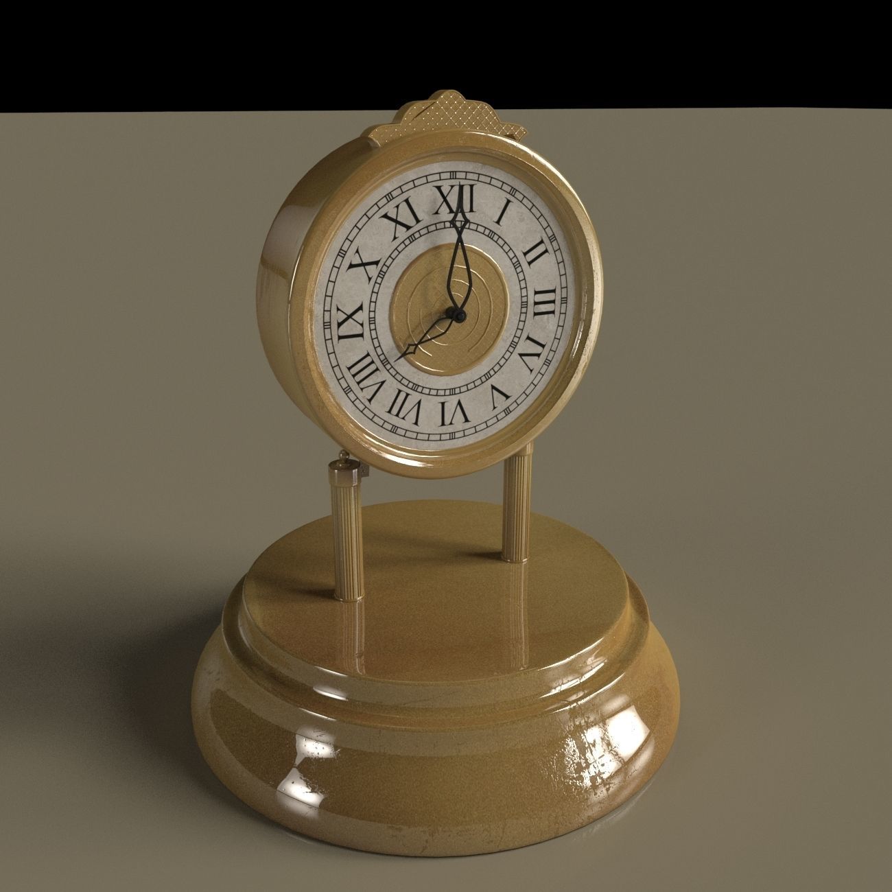 Gold Mantle Clock 3D model | CGTrader