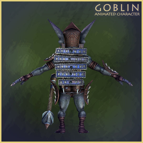 3D model Goblin Warrior Light Version VR / AR / low-poly rigged ...
