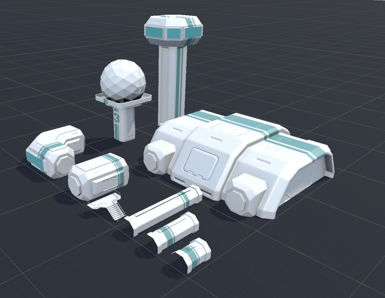 3D model Low-Poly Sci-Fi base VR / AR / low-poly | CGTrader