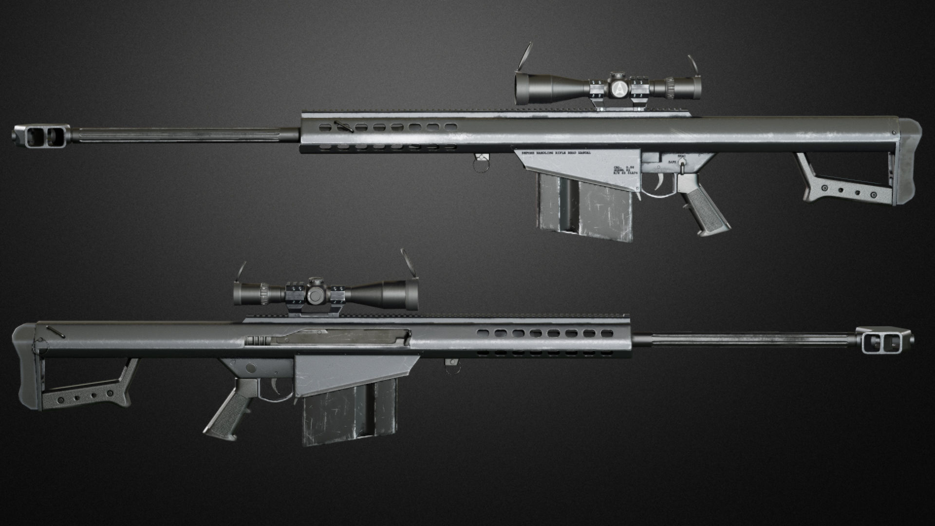 3D model M82 Barrett VR / AR / low-poly rigged | CGTrader