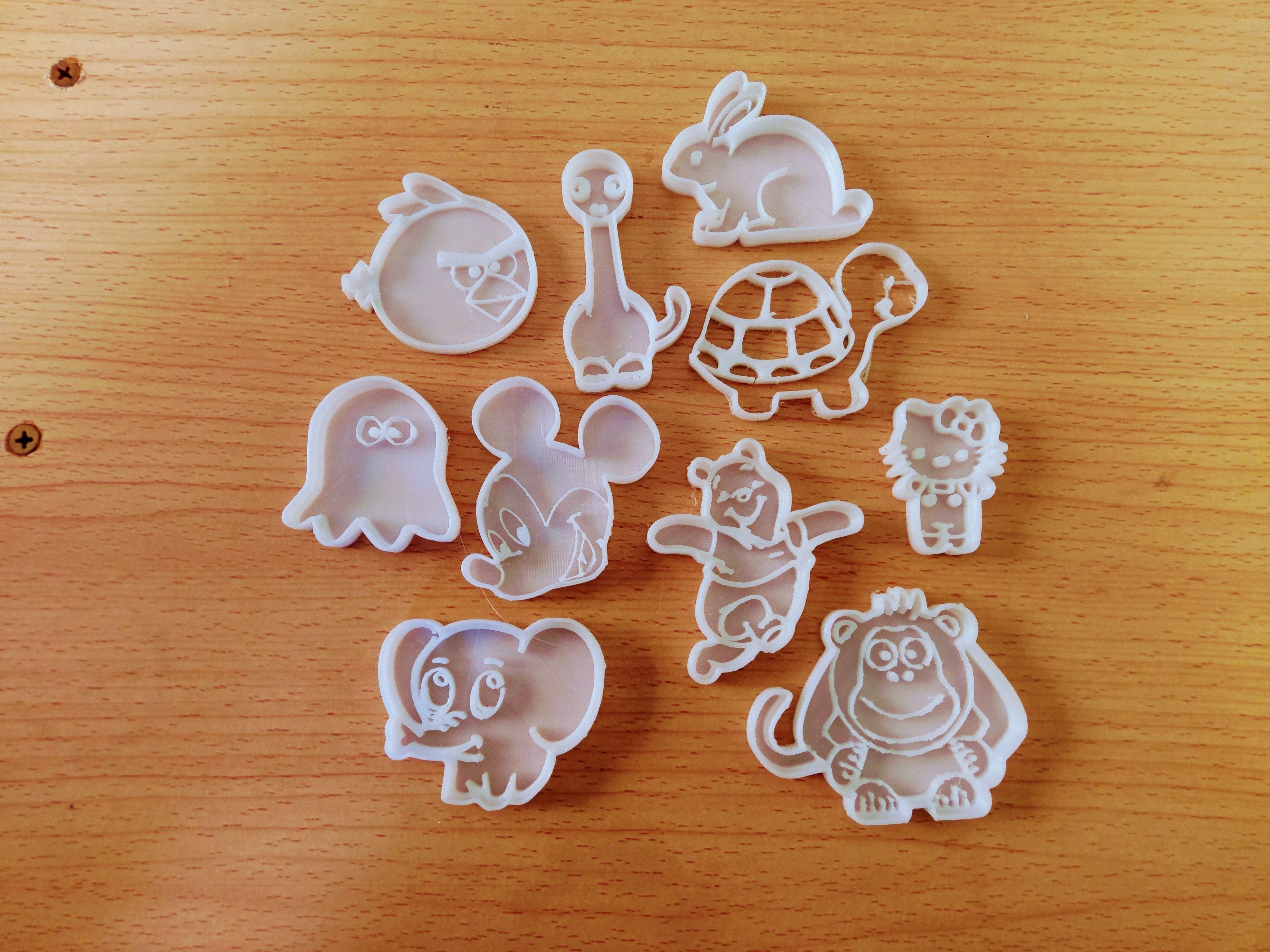 Cartoon cookie cutter set for kids 3D model 3D printable | CGTrader