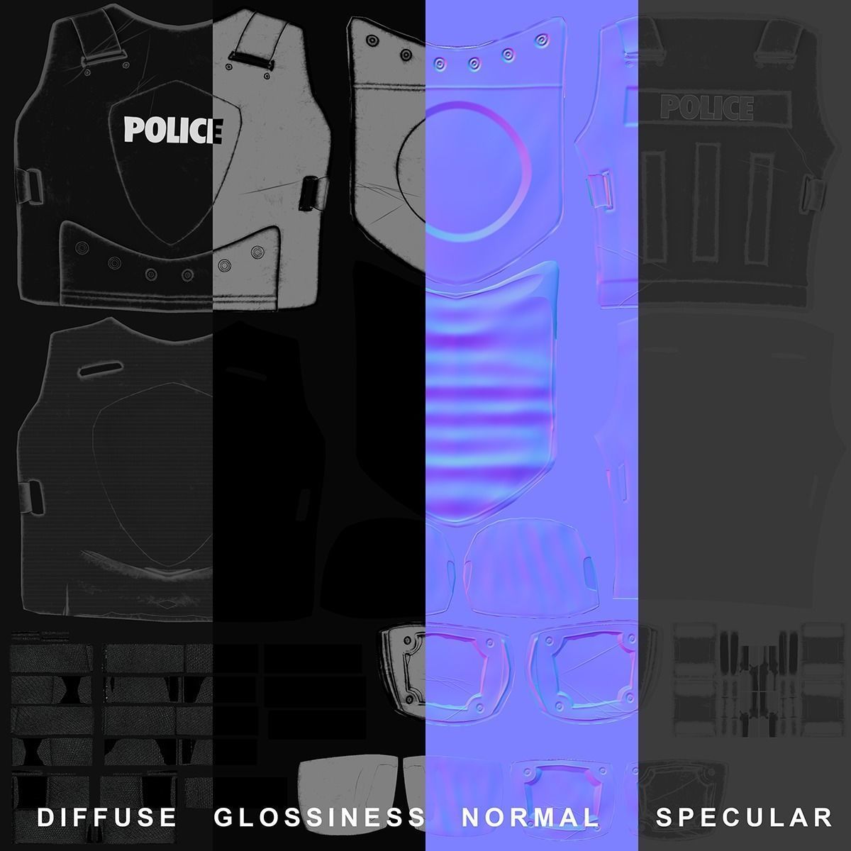 3D model Riot Armor VR / AR / low-poly rigged animated | CGTrader