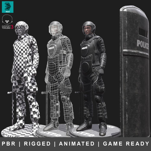3D model Riot Armor VR / AR / low-poly rigged animated | CGTrader