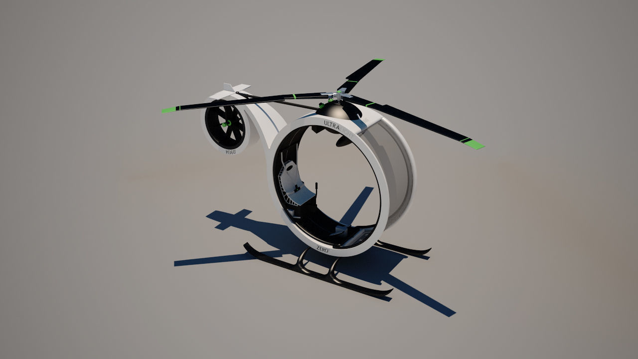 Ultra Light Helicopter Animated 3D model animated | CGTrader