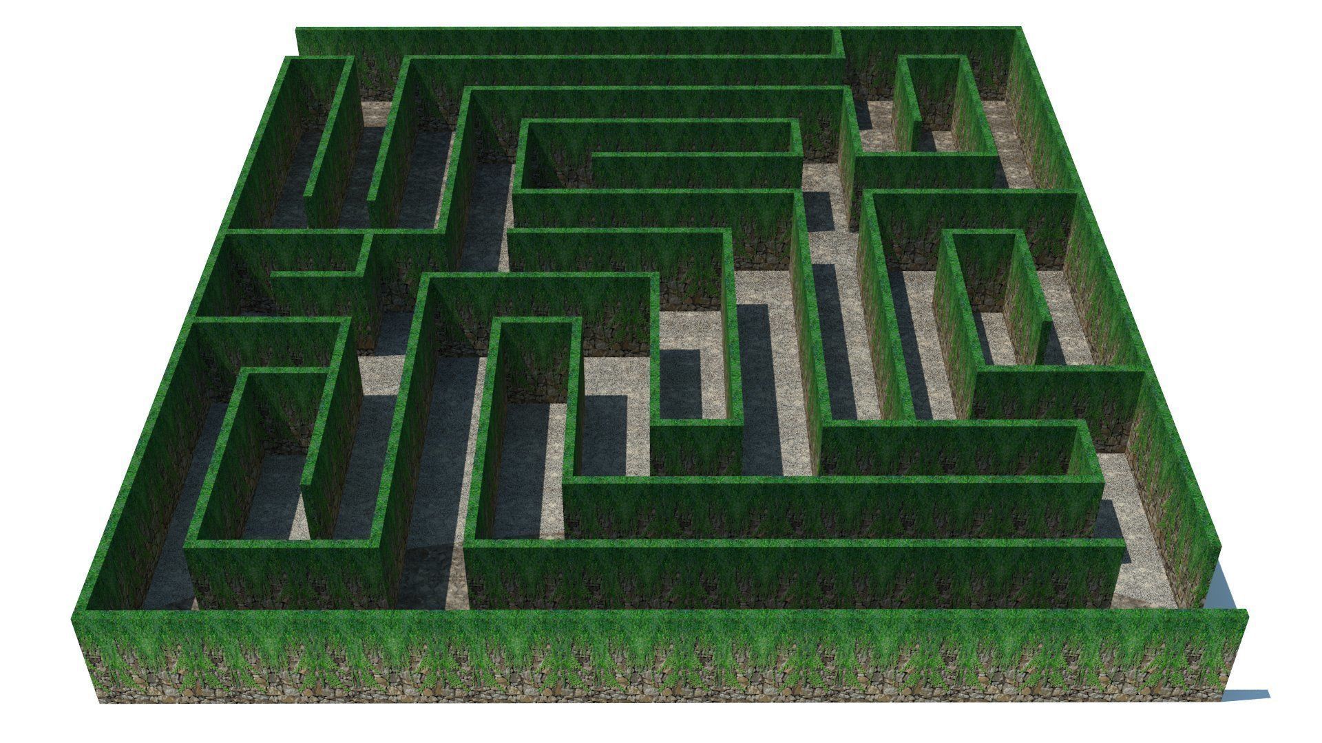 3D asset low-poly Maze - wall with creeper | CGTrader
