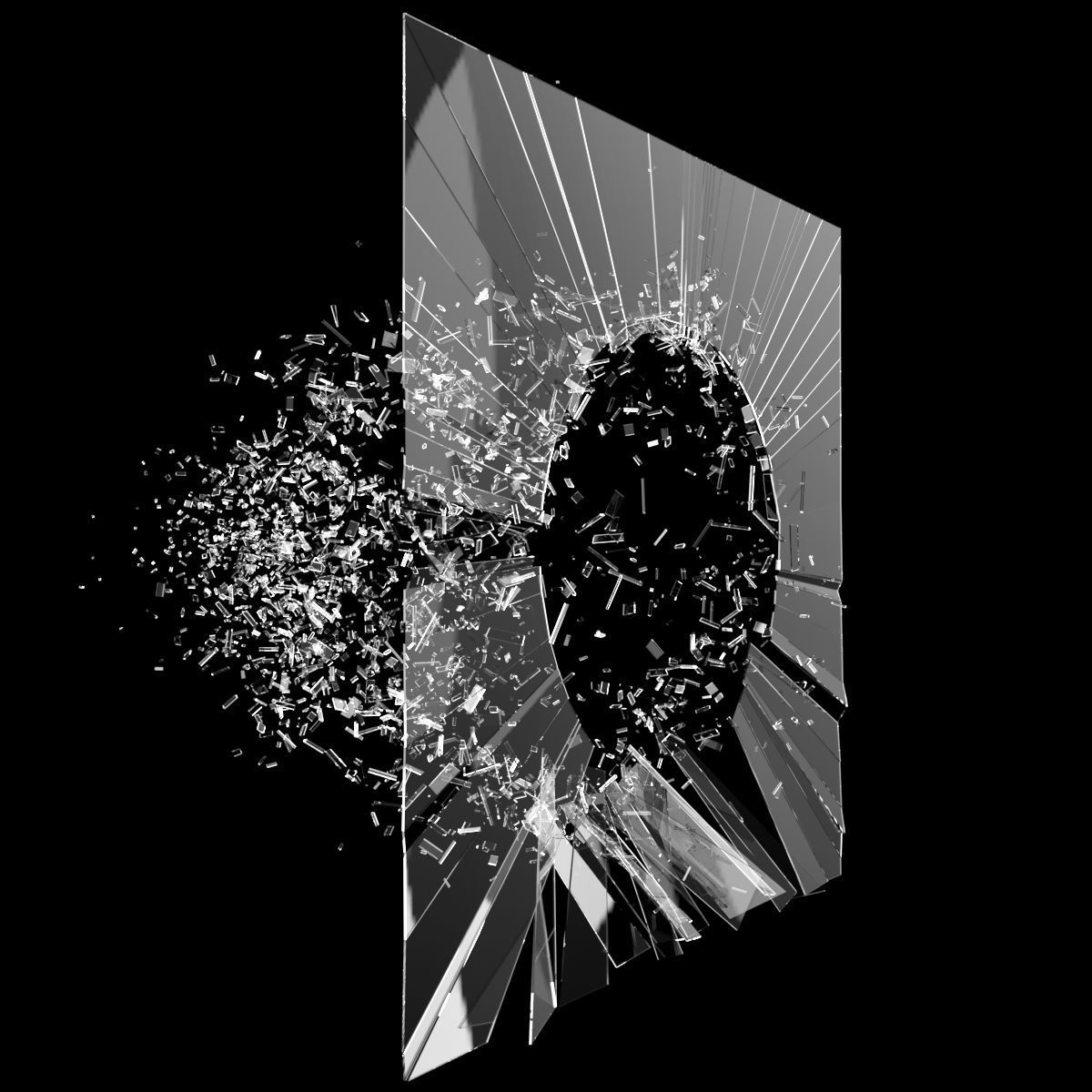 Broken Glass 4 3D model | CGTrader