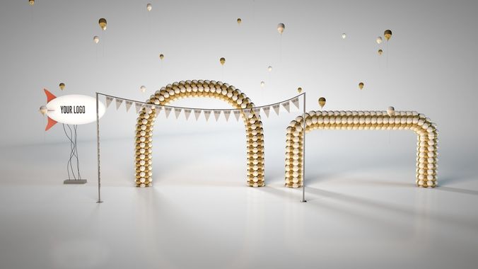 Balloon Arch Triangle flag 3D model | CGTrader
