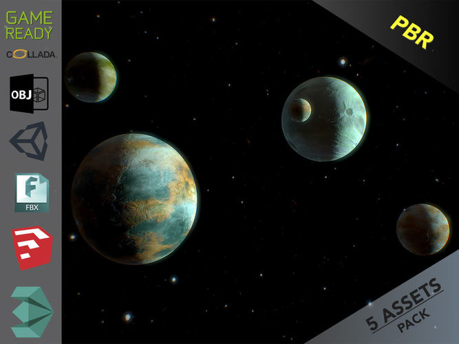 3D model Planets Pack VR / AR / low-poly | CGTrader