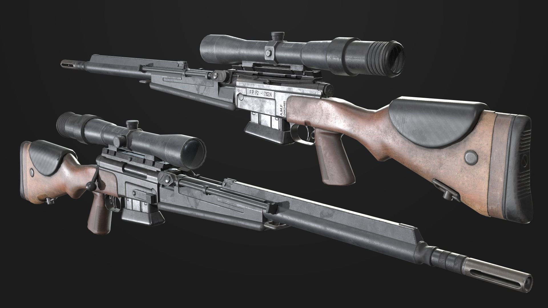 3D model FR-F2 Sniper Rifle VR / AR / low-poly | CGTrader