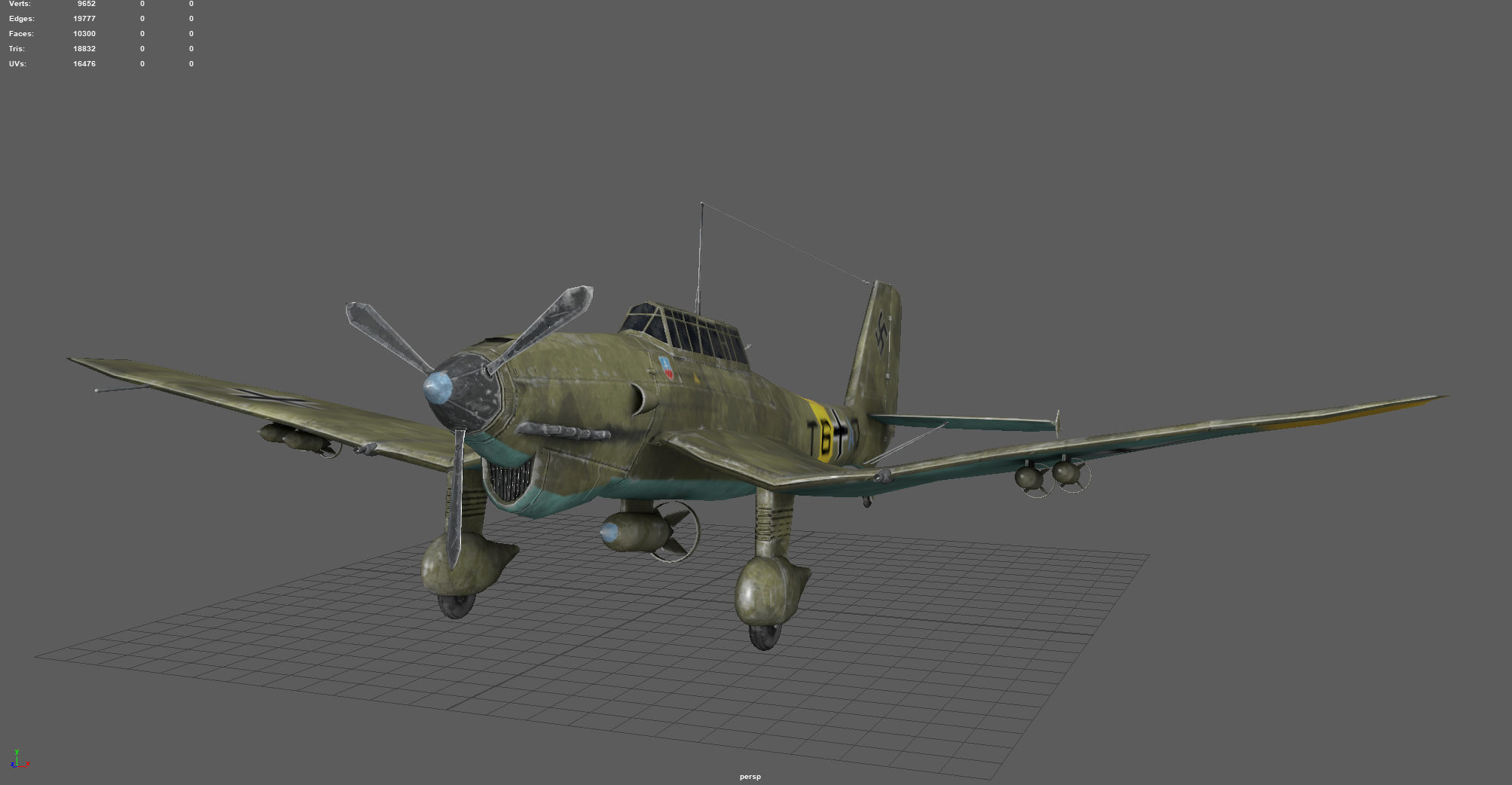 3D model JUNKERS JU 87 STUKA VR / AR / low-poly | CGTrader